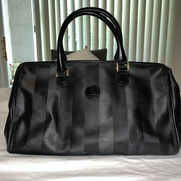 Fendi | Bags | Authentic Vintage Fendi Pequin Stripe Convertible Boston ...